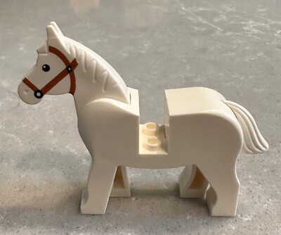 Lego Horse with Black Eyes White Pupils & Dark Orange Bridle ...