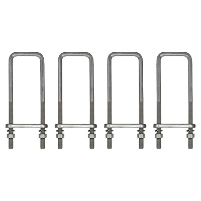 12" Square U-Bolt Kit with 1/2"x4-1/4" Tie Bars 5/8" Bolt Grade 8 ...