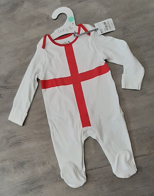 BABY BOYS GIRLS BNWT AGE 3-6 MONTHS ENGLAND FOOTBALL SLEEPSUIT BABYGROW ...