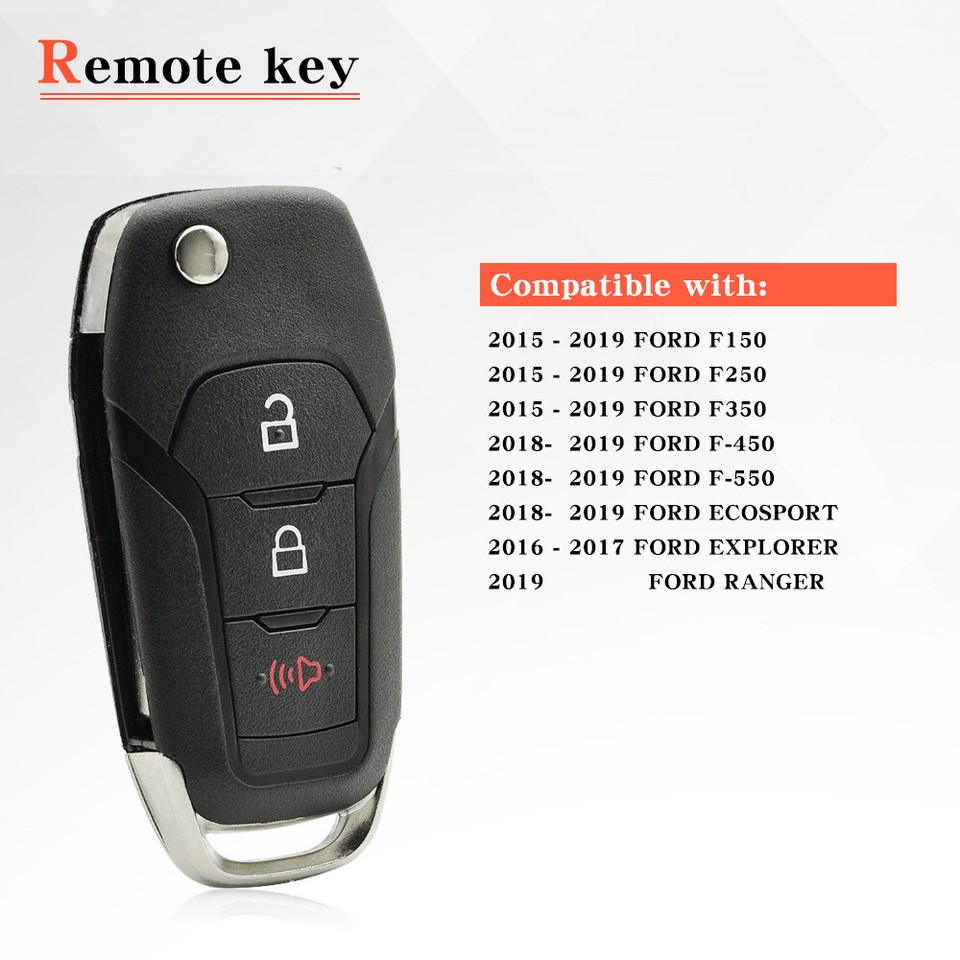 Remote Flip Key Fob for Ford F150 F250 F350 2015 2016 2017 2018 2019 ...