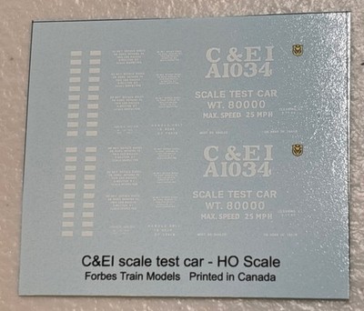 HO Scale Decal for C&EI Chicago & Eastern Illinois Scale Test Car | eBay