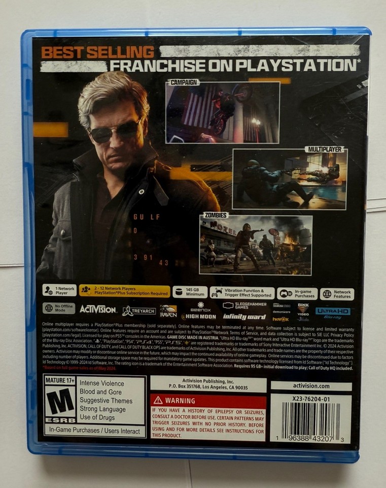 Call Of Duty: Black Ops 6 (Sony PlayStation 5, PS5) Replacement Case ...