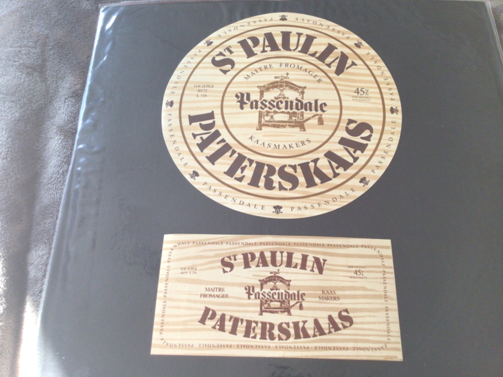 2 Etiquette fromage Saint Paulin Passendale Paterskaas French Cheese ...