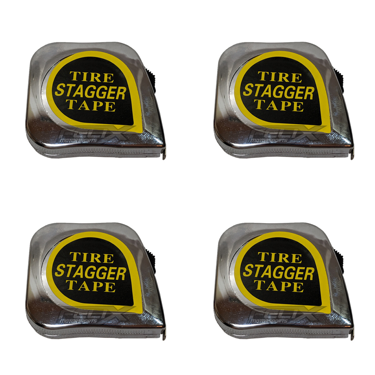 (4 Pack) 10' Racing Tire Stagger Tape Measure Magnetic Back Chrome ...
