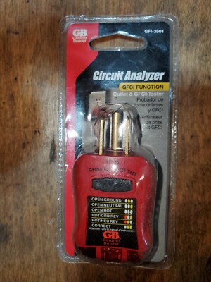 GB GFI-3501 Electrical Circuit Analyzer Outlet & GFCI Tester NEW home ...