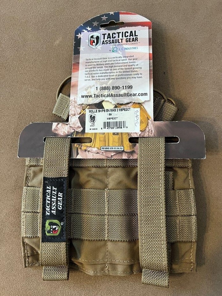 TAG TACTICAL ASSAULT GEAR MSPE2CT Double Rifle/Pistol Mag Pouch MOLLE ...
