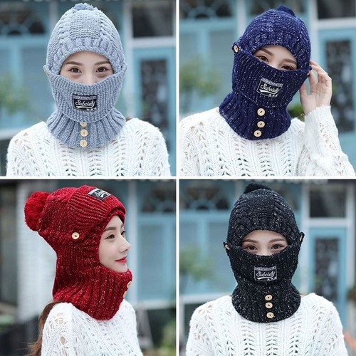 Thickening Integrated Cap Scarf Windproof Ear Protection Cap Women | eBay