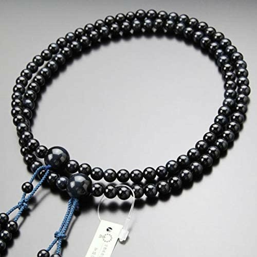 Shingon Buddhist Rosary Mala Juzu Prayer beads Japan Kyoto Blue Hawk's ...