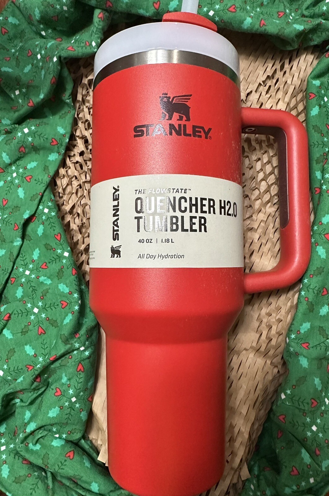 Authentic Stanley 40oz Lava Red H2.0 Flowstate Quencher Tumbler ...