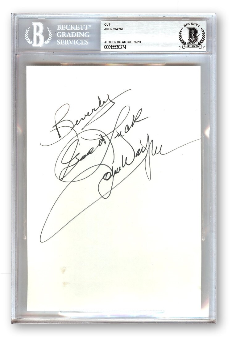 John Wayne Signed Autographed Cut Signature Legendary Western Actor BAS ...