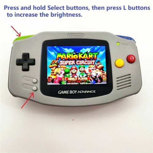 Gray V2 iPS LCD Backlight Backlit MOD Console Game Boy Advance GBA Game ...