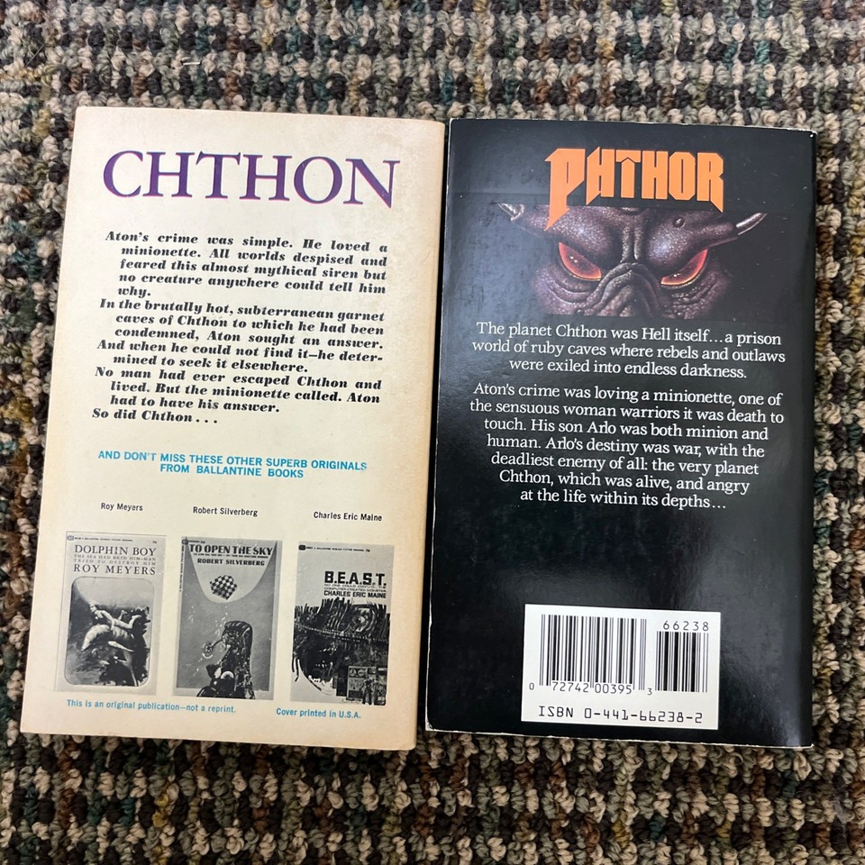 ATON Series by Piers Anthony Paperback Lot Chthon and Phthor 1967/1987 | eBay
