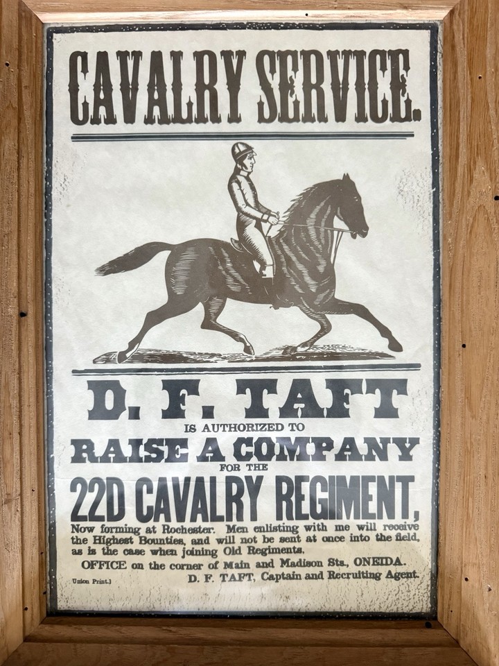 D.F. Taft Antique Civil War Cavalry Recruitment Framed Poster | eBay