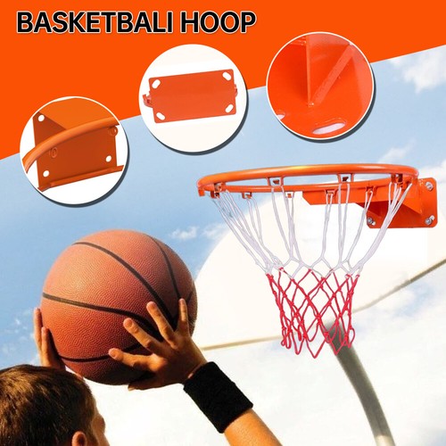 Heavy Duty Steel Basketball Rim & Net Set Adult Size 45cm Durable Build ...