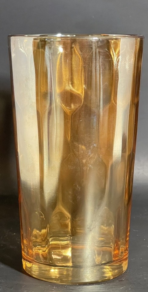 VTG Lusterware Gold Colored Drinking Glasses with Hexagon Design Set of ...