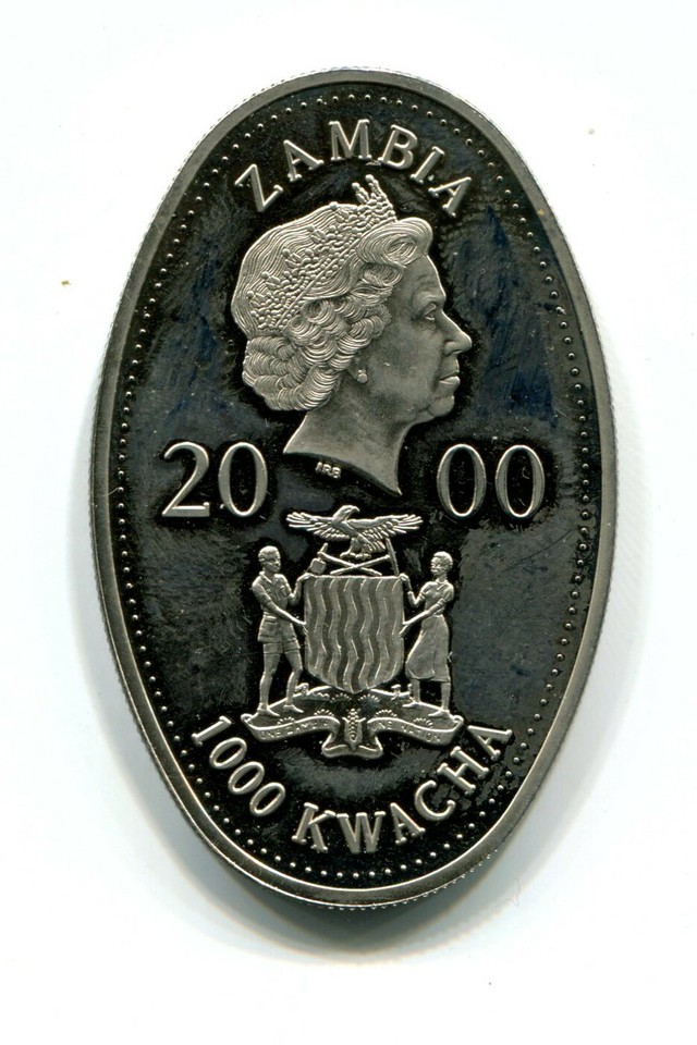 2000 Zambia 1000 Kwacha Colourized Oval Coin (b704) | eBay
