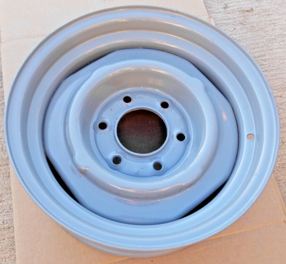 VINTAGE WELDED BACK OEM STOCK STYLE 15" x 6" STEEL WHEEL. 6 LUG x 5.5 ...