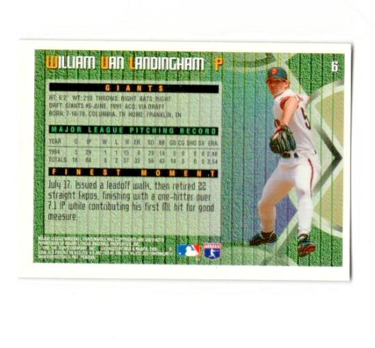 1995 Topps Finest#6 William Van Landingham San Francisco Giants NM+ w ...