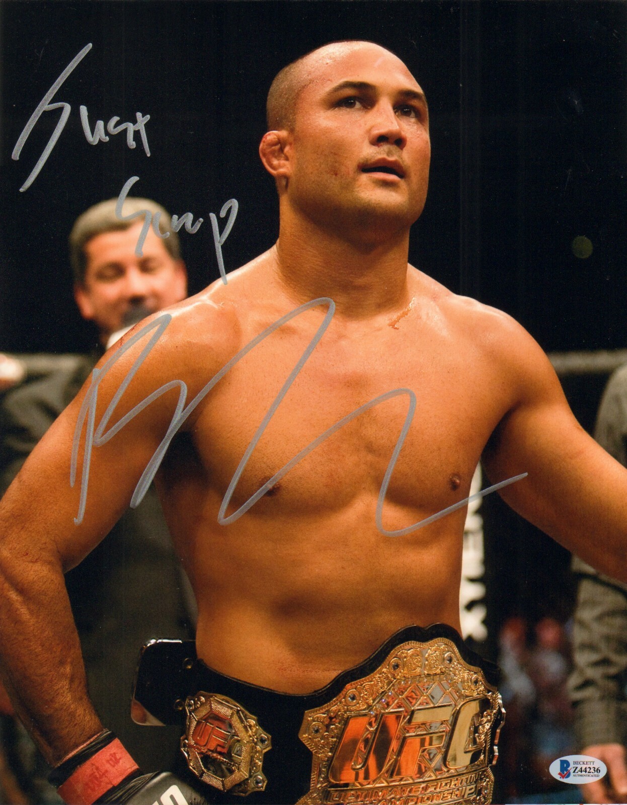 BJ B.J. PENN SIGNED AUTO'D 11X14 PHOTO BAS COA UFC 46 80 31 107 ...