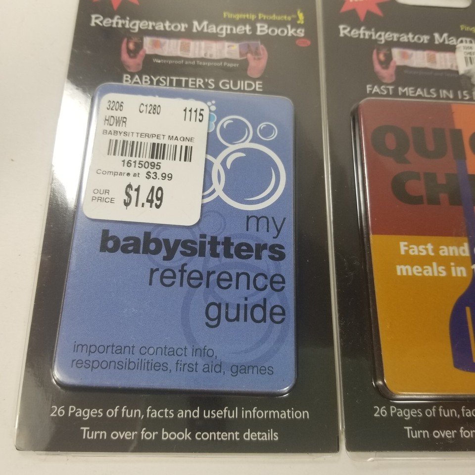 Funny Fridge Magnet Books Gifts: Quick Chef & My Babysitters Reference ...