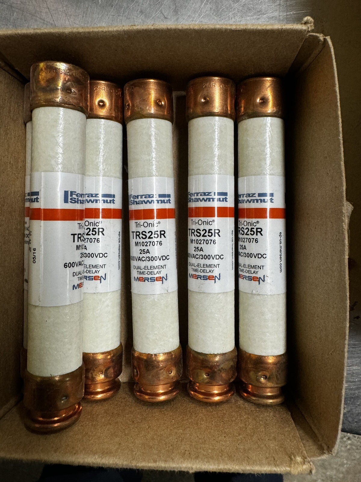 Mersen 25A TRS25R 600 VAC 300 VDC 50/60 Hz Limiting Time Delay Fuse ...