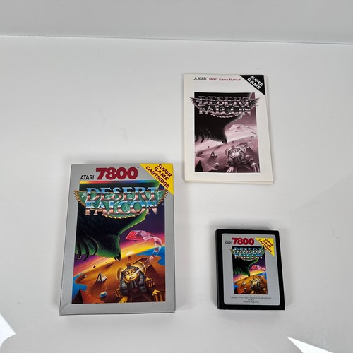 DESERT FALCON (ATARI 7800 - 1987) CIB Complete Manual Box Reg Card Cart ...