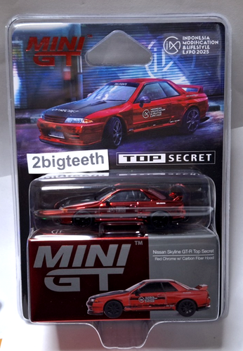 MINI GT Nissan Skyline GT-R Top Secret Red Chrome IMX 2025 Exclusive ...