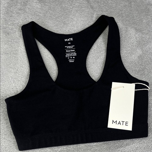NEW MATE the Label XS Organic Cotton Black Racerback Bra | eBay