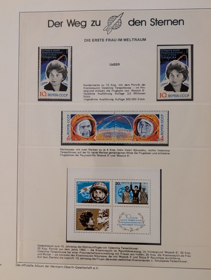 SPACE STAMPS:The First Woman in Space: Valentina Tereshkova MNH ...
