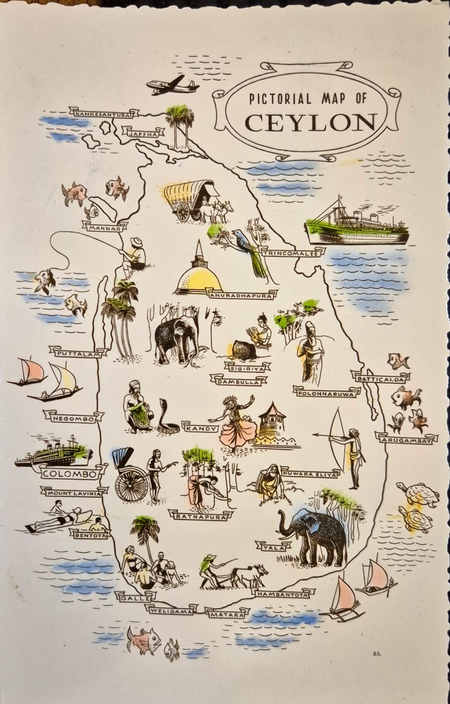 RARE RPC 1900S, PICTORIAL MAP OF CEYLON, COLOMBO,CEYLON,SRI LANKA | eBay