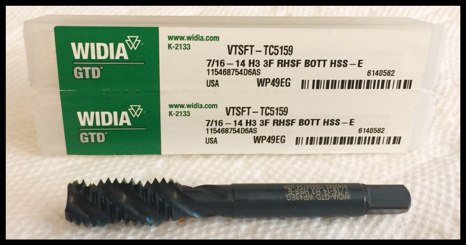 Widia GTD 7/16-14 H3 3-F Spiral Tap GT265039 WP49EG Bottoming HSS TiAlN ...