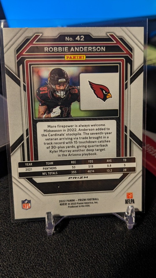 FB Robbie Anderson 2022 Panini Prizm Prizms Red Sparkle #42 | eBay