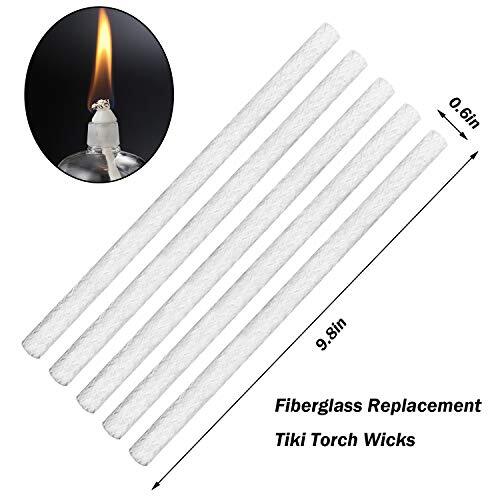 30Pcs Long Life Fiberglass Replacement Wicks Torch Replacement Wicks ...