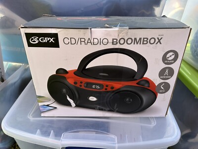 am/fm cd boom box | gpx boombox player radio with portable playback red ...
