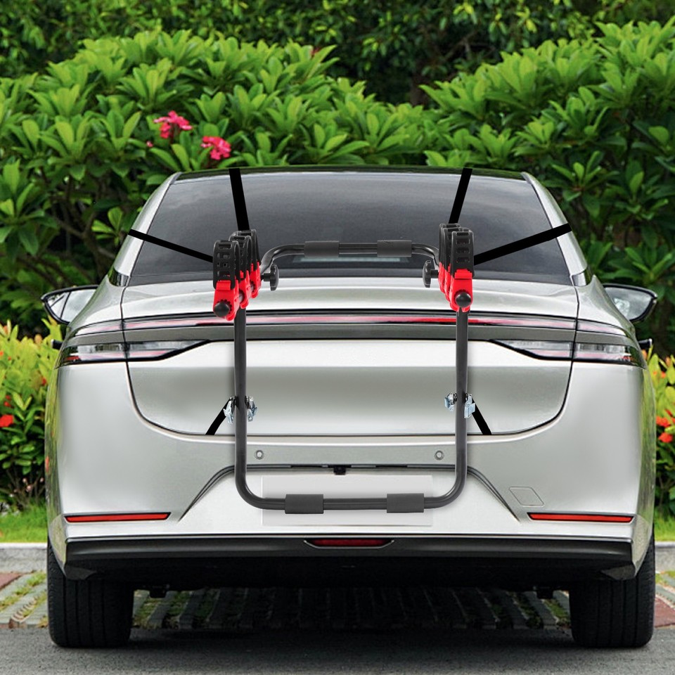 Bike Rack For Car Trunk-Mount 3-Bicycle Carrier Sedan Hatchback SUV ...