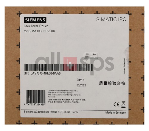 BACKPLANE COVER IP20 FOR IFP2200 22", 6AV7675-4RE00-0AA0 (NO) | eBay