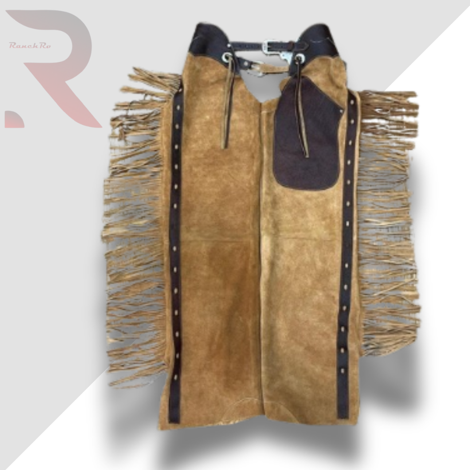 Handmade Leather Fringe Chaps Cowboy Rodeo Western Suede Riding Gear ...