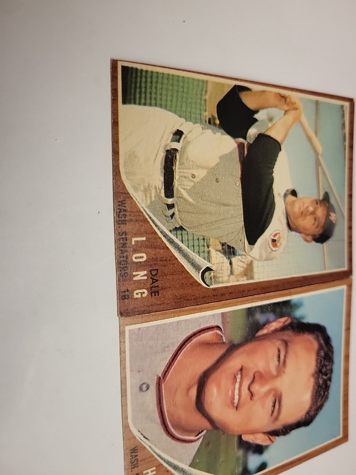 1962 Topps Washington Senators #228 Dale Long and #296 Ken Hamlin. | eBay