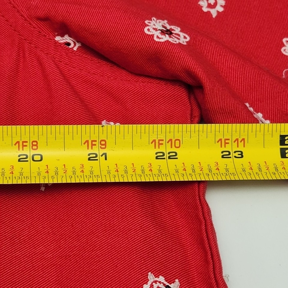 Quacker Factory Jacket Red Bandana Print Size Large Cotton Denim Style ...