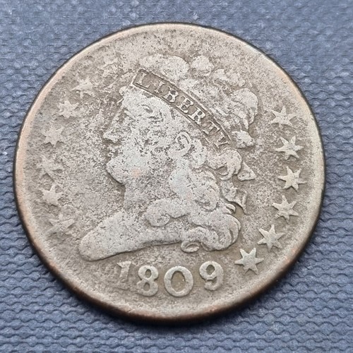 1809 over inverted 9 Classic Head Half Cent 1/2c Circulated #50083 | eBay