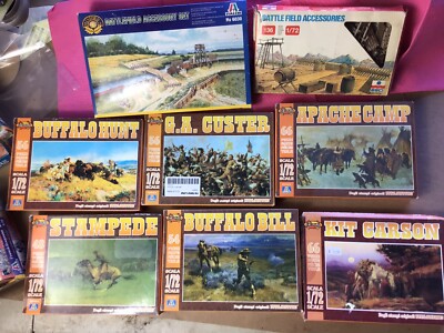 Italeri Buffalo Bill Stampede Kit Carson Apache Custer Buffalo Hunt Toy ...