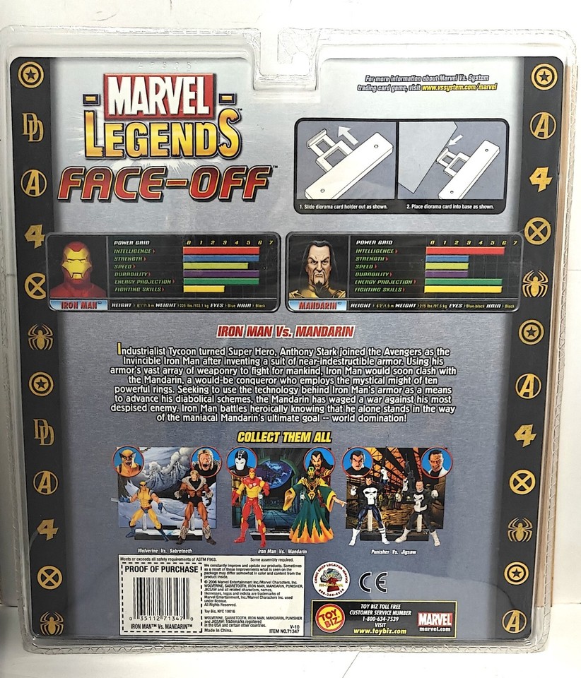 Marvel Legends Face Off Arch Enemies Iron Man Vs Mandarin Figures Toy ...