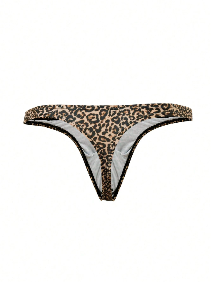 Men's Leopard Animal Cute Sexy Rave Swim Swimwear Cheeky Thong Bottoms ...