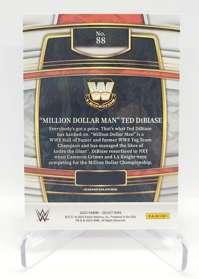 2022 Panini Select WWE Concourse Red and Blue Ted DiBiase Million ...