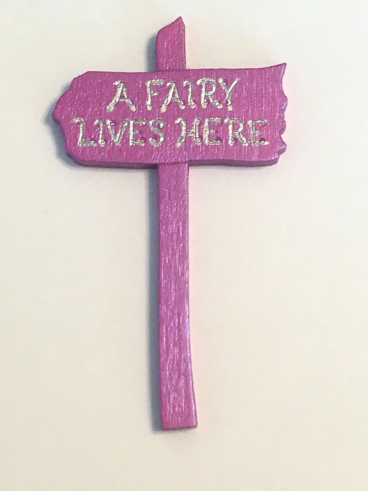 Wooden A FAIRY LIVES HERE Sign Post - Fairy Door Accessory - Fairy ...