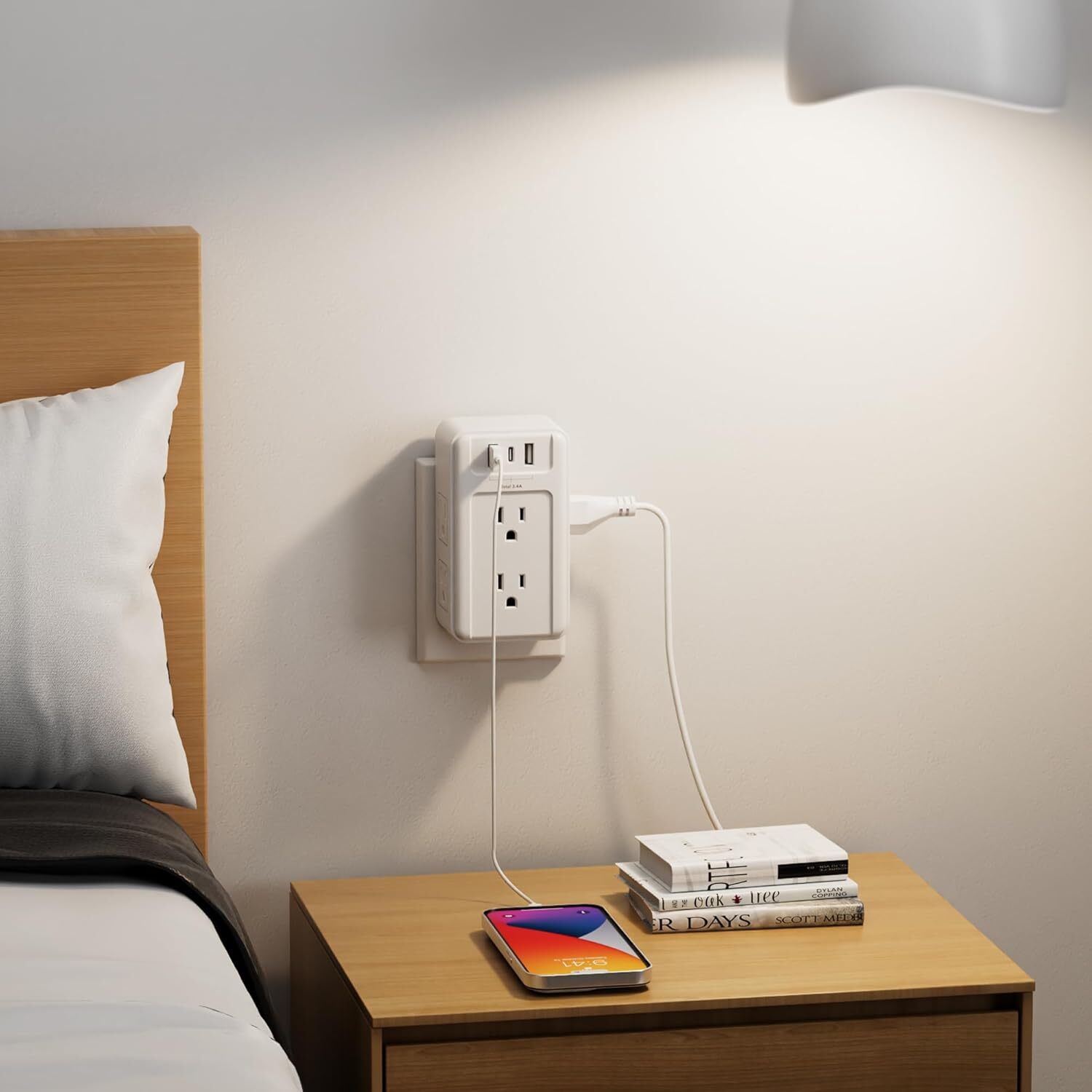 Multi Plug Outlet, 6 Wall Outlet Extender with 3 USB Charging Ports (1 ...