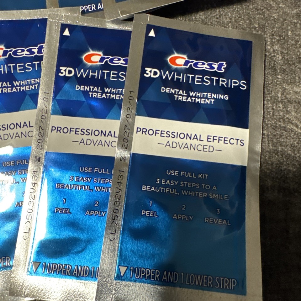 CREST PROFESSIONAL EFFECTS ADVANCED 3D Whitestrips 10 Pouches 20 Strips ...