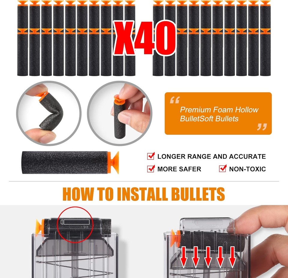 Realistic Sniper Rifle Toy Guns for Nerf Guns Bullets, Electric Foam ...