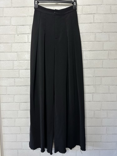 Monot Wide Leg Pants Black Crepe Size 2 Pleated Pockets Made in NYC | eBay