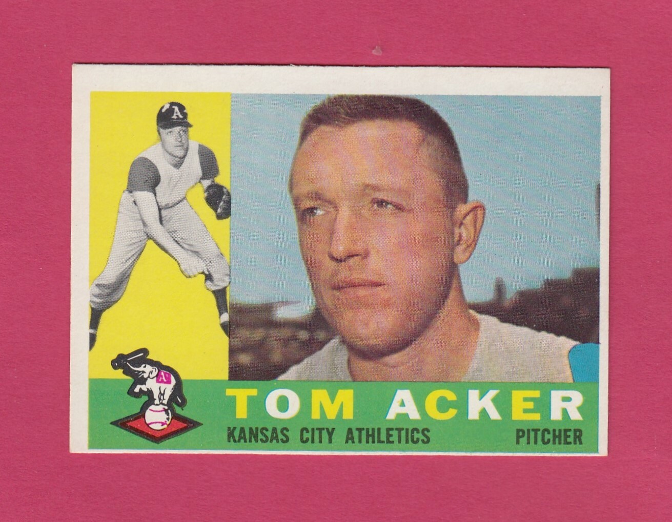 1960 Topps Baseball Card # 274 Tom Acker -- Athletics (EX) | eBay